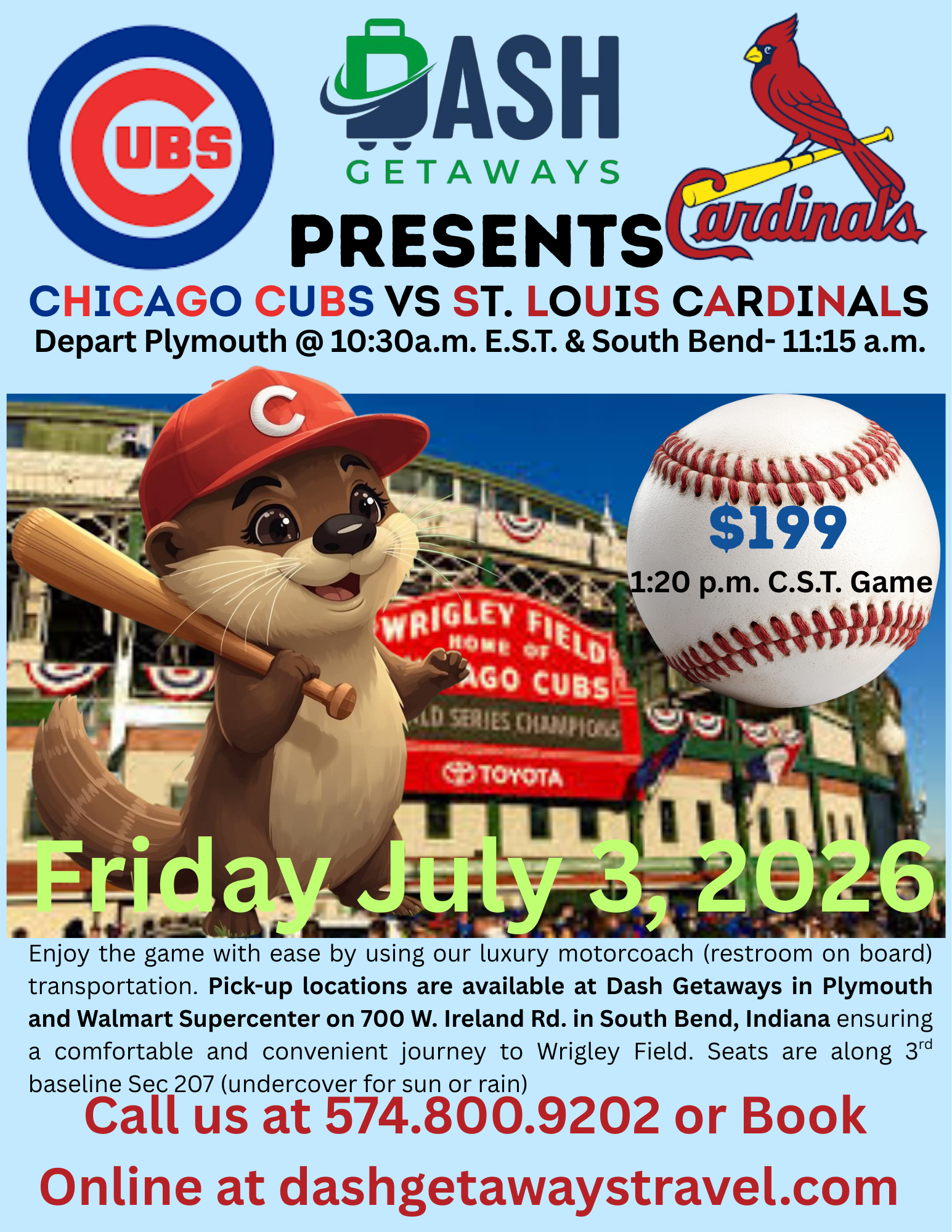 Friday July 3, 2026 (1:20 C.S.T. Game Time) -Chicago Cubs vs. St. Loui ...